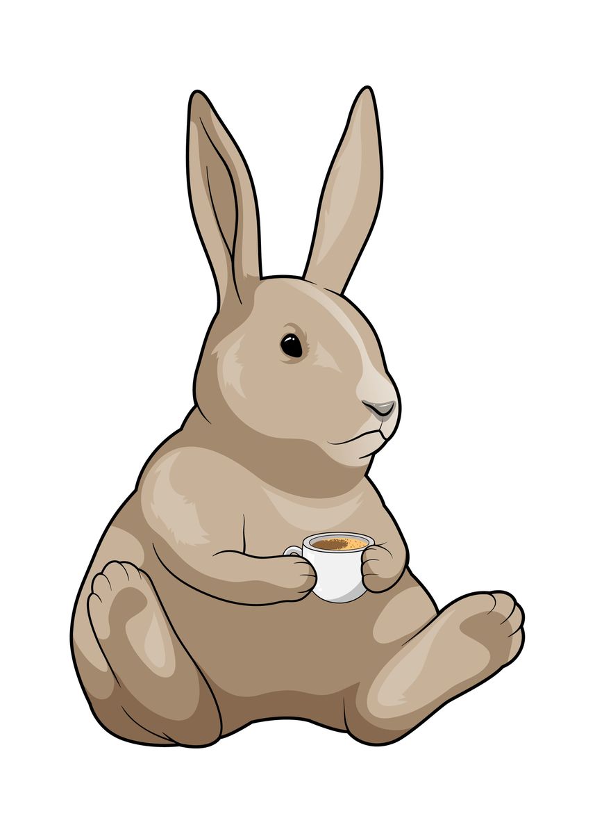 'Bunny Coffee Cup' Poster, picture, metal print, paint by Markus ...