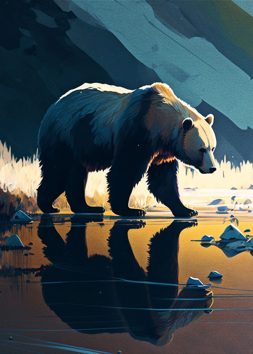 'Paint Bear' Poster, picture, metal print, paint by Muh Asdar | Displate