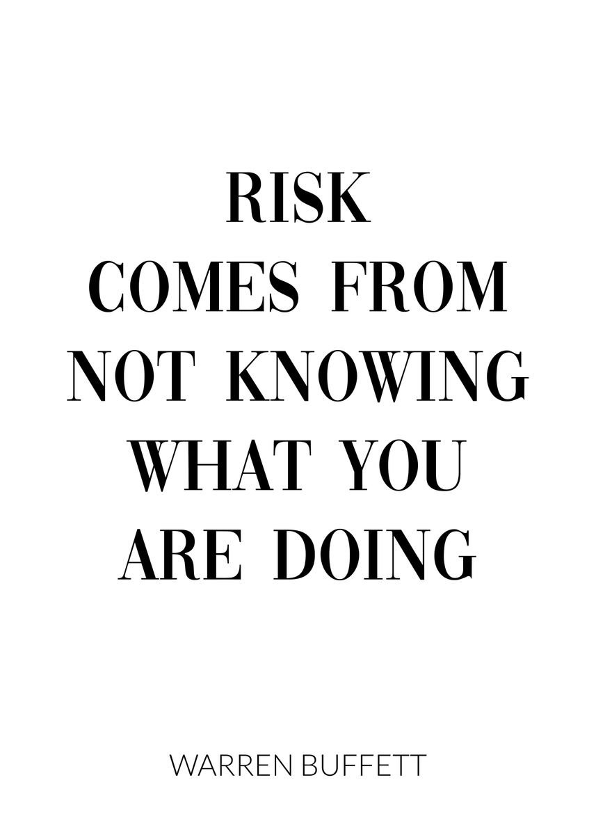 'Warren Buffett Risk Quote' Poster, picture, metal print, paint by ...