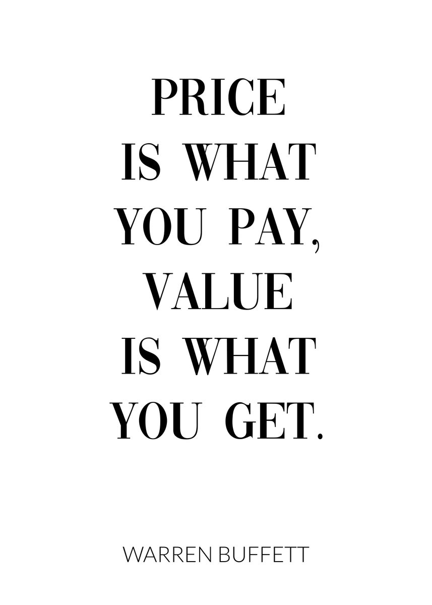 'Warren Buffett Price Value' Poster, picture, metal print, paint by ...