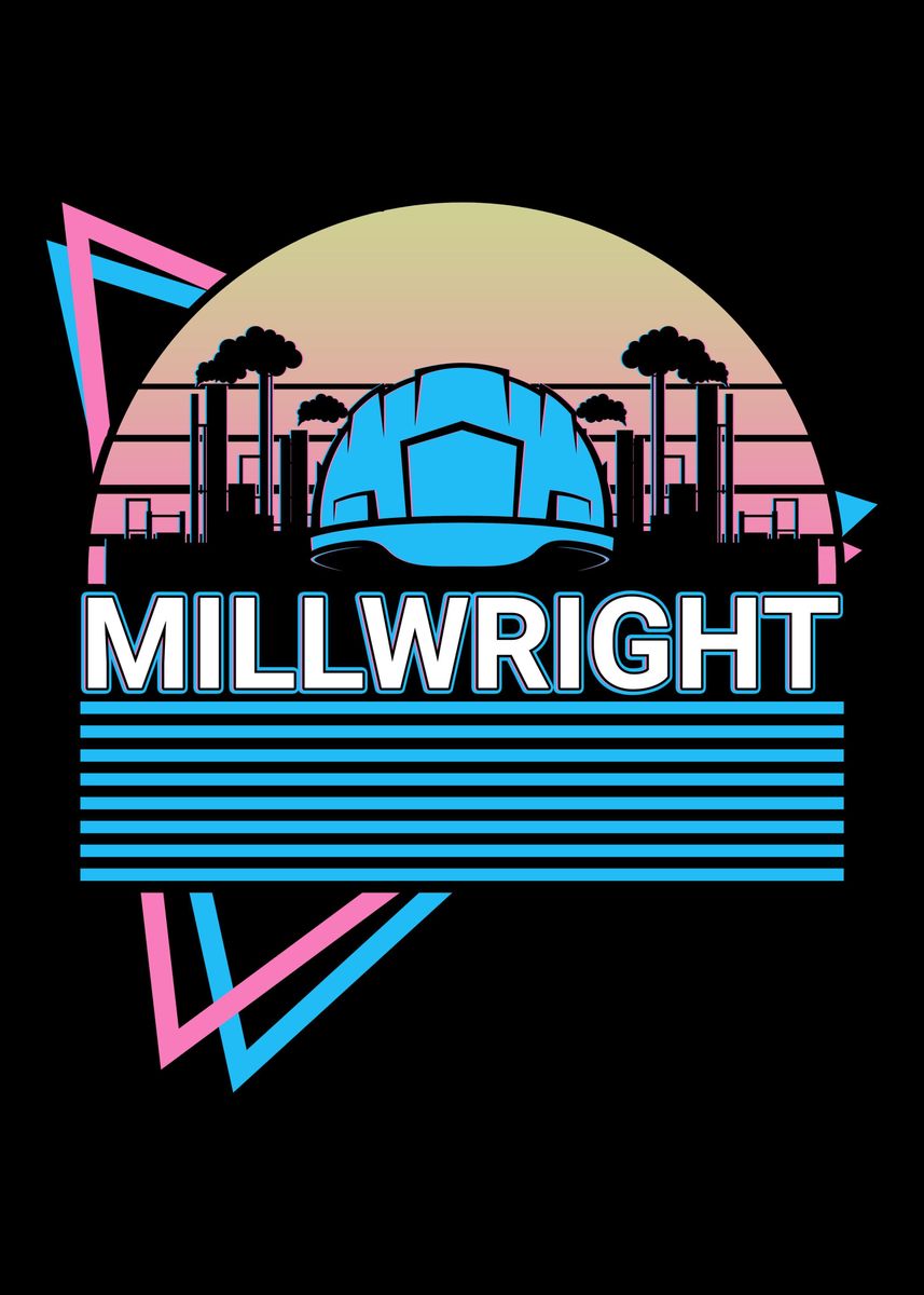 'Millwright Retro' Poster, picture, metal print, paint by AestheticAlex ...