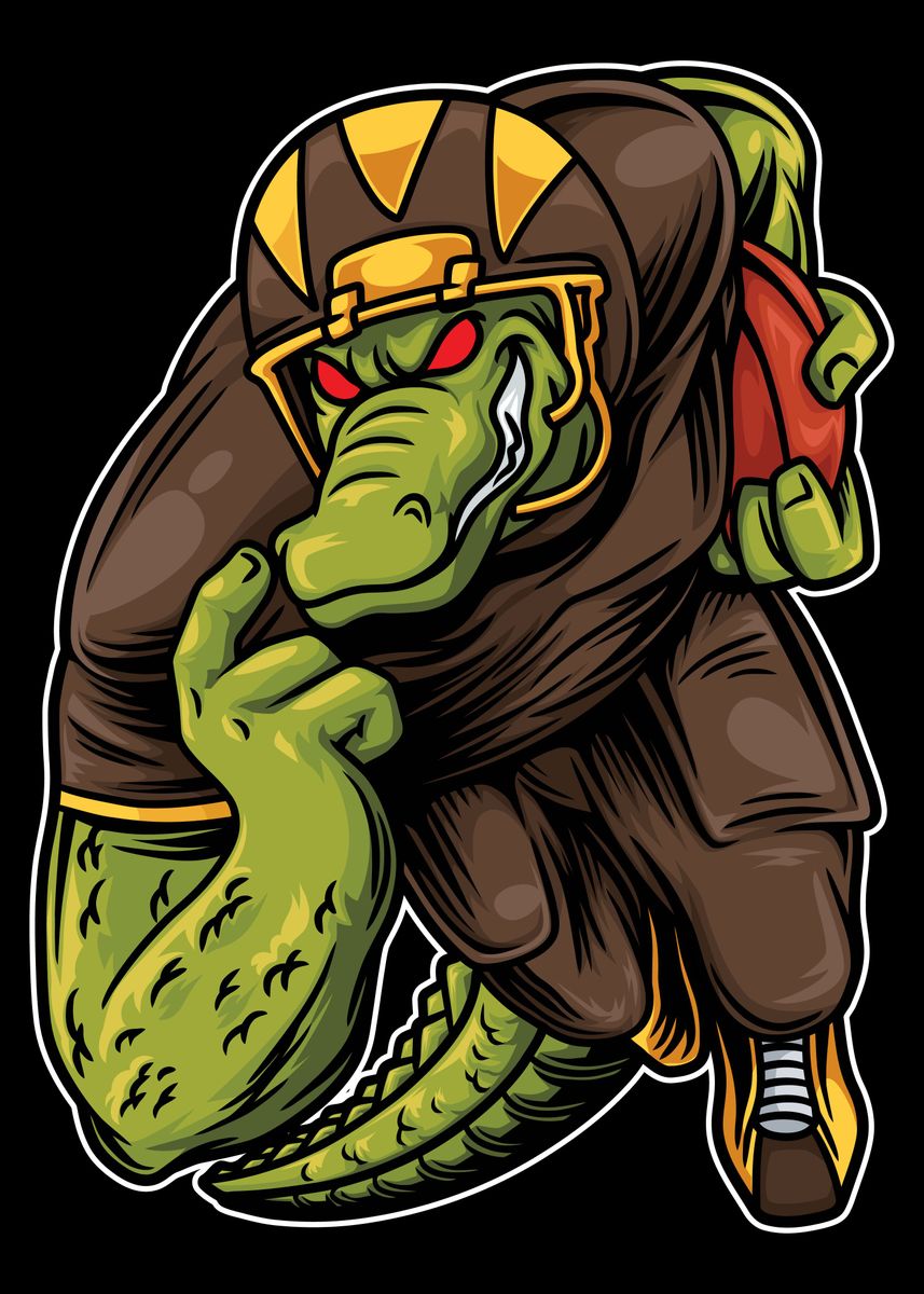 'Crocodile Football' Poster, picture, metal print, paint by hendra ...