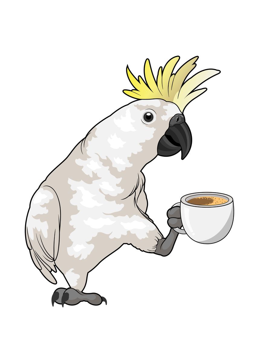 'Parrot Coffee Cup' Poster, picture, metal print, paint by Markus ...