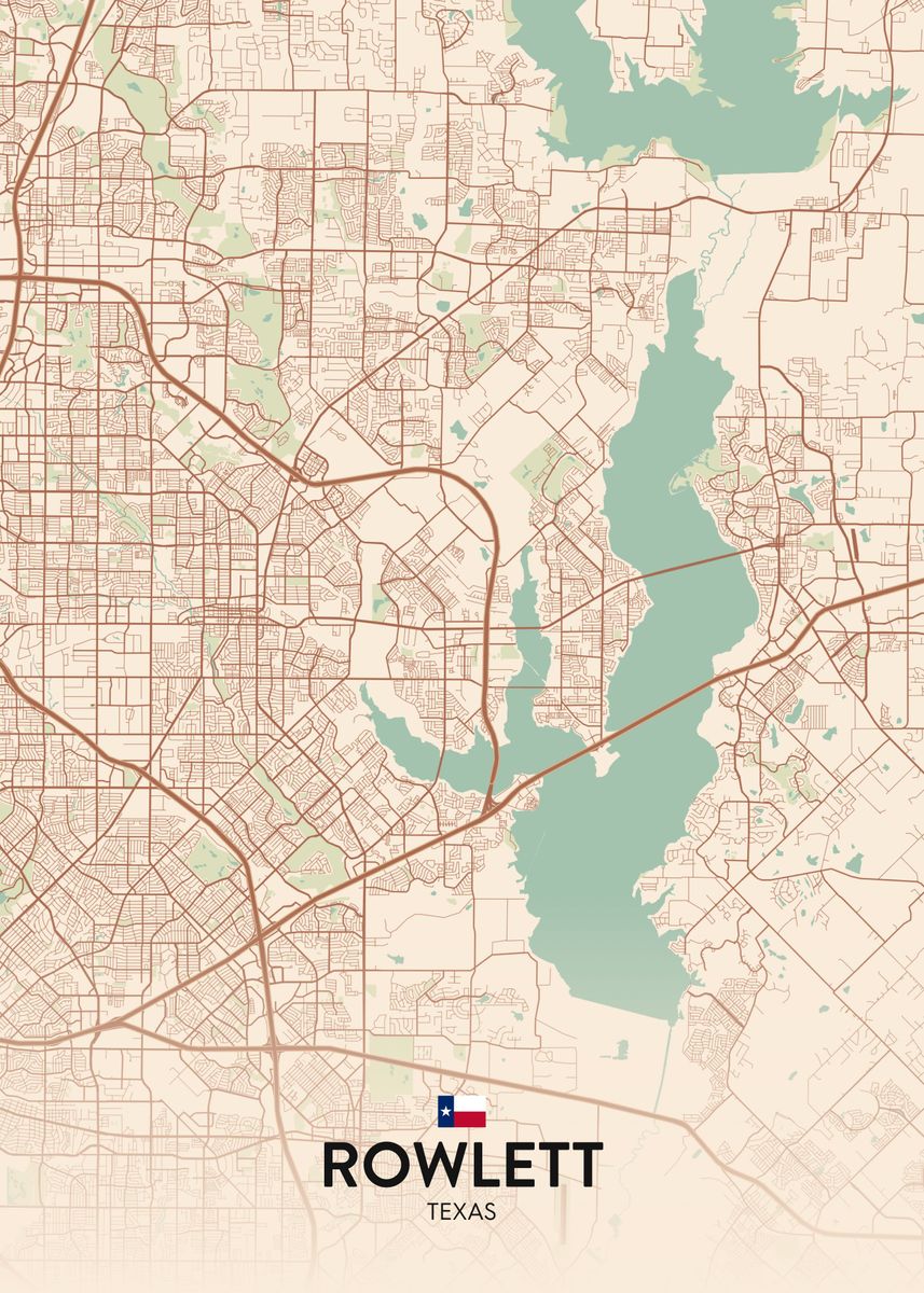 'Rowlett TX' Poster, picture, metal print, paint by IMR Designs | Displate