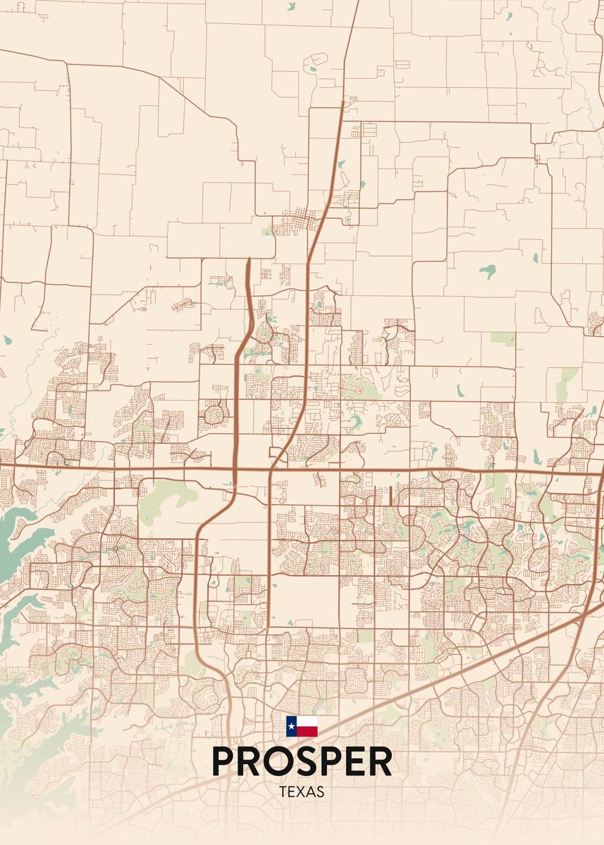 'Prosper TX' Poster, picture, metal print, paint by IMR Designs | Displate