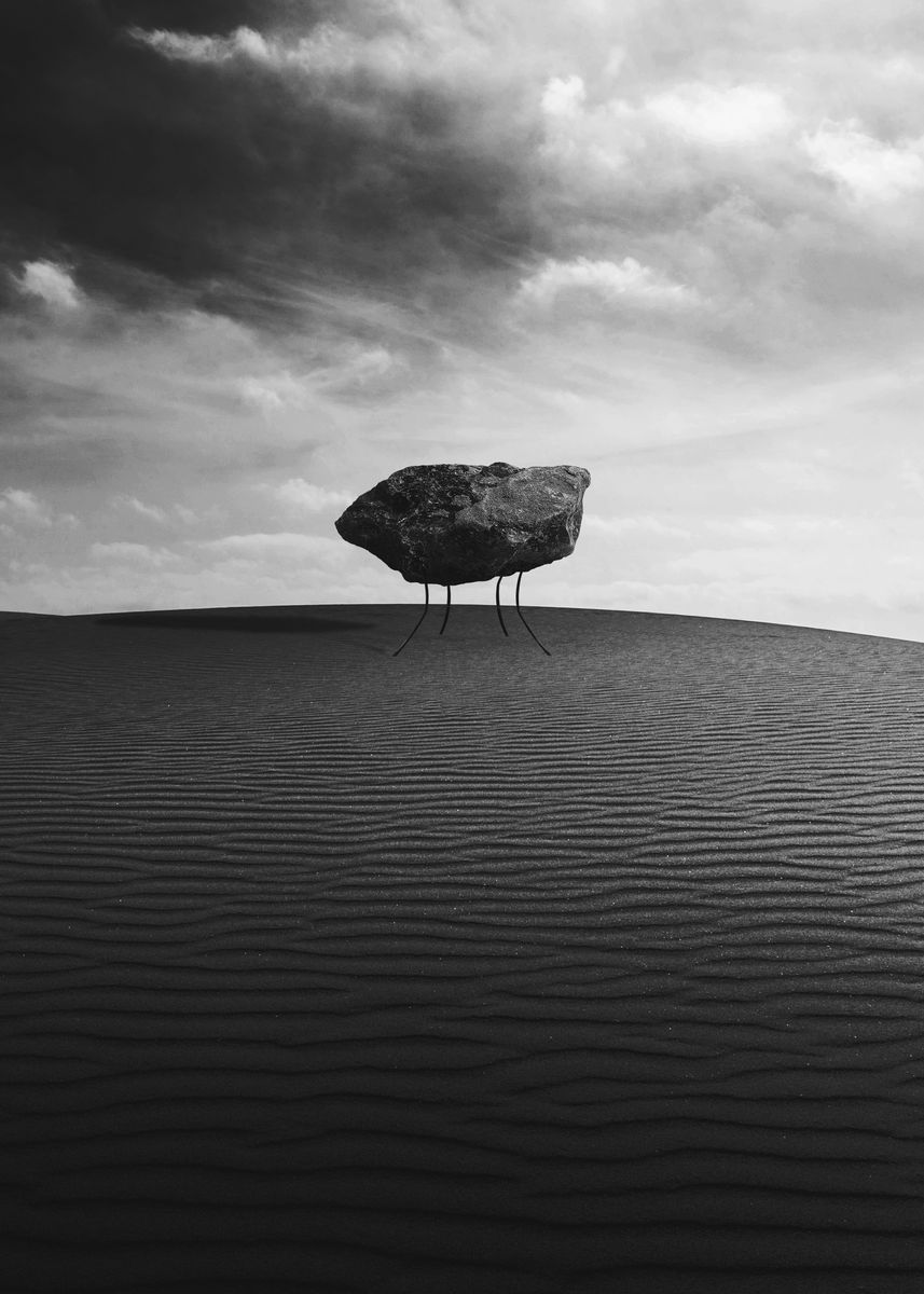 'lonely stone' Poster, picture, metal print, paint by Renato Muniz ...