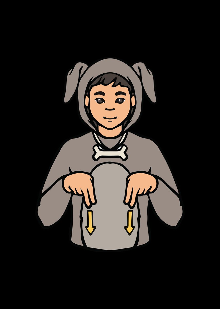 'Dog Animal ASL Hand' Poster, picture, metal print, paint by Michael ...