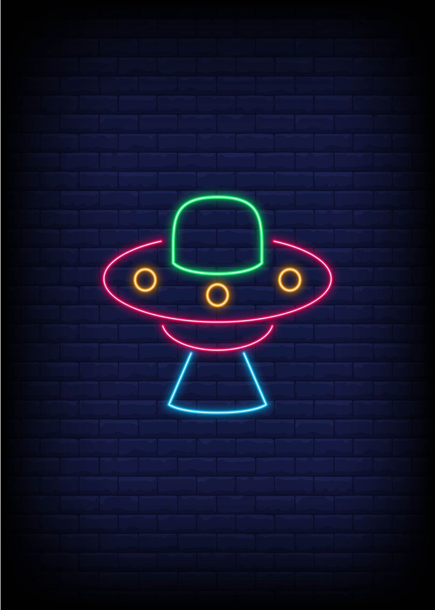 'ufo' Poster, picture, metal print, paint by Selja Cute | Displate