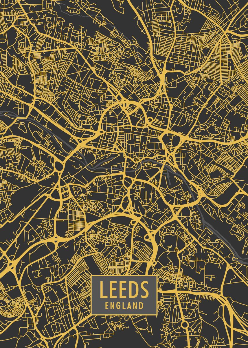 'Leeds' Poster, picture, metal print, paint by Miracle Studio | Displate