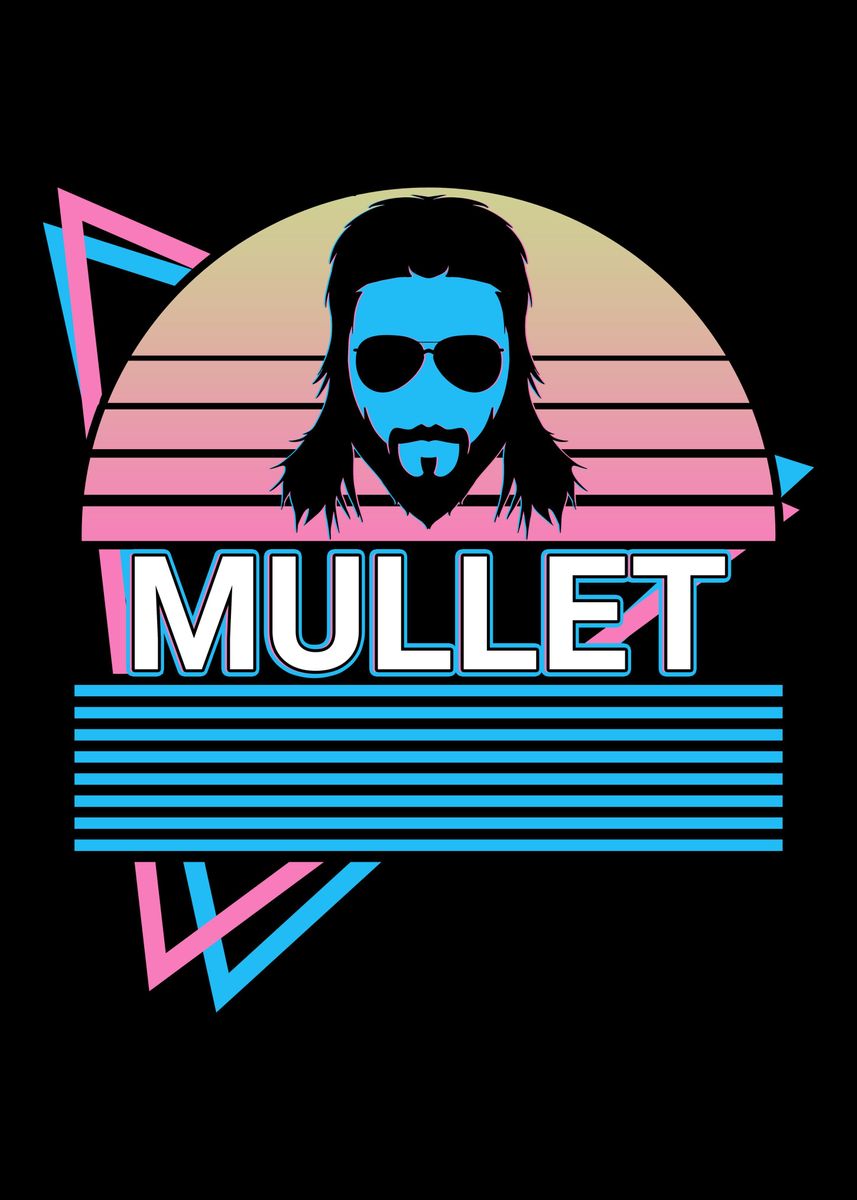 'Mullet Retro' Poster, picture, metal print, paint by AestheticAlex ...
