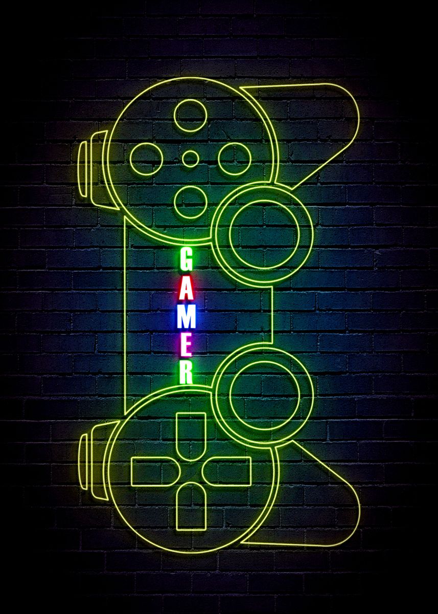 'GAMER' Poster, picture, metal print, paint by Retal | Displate