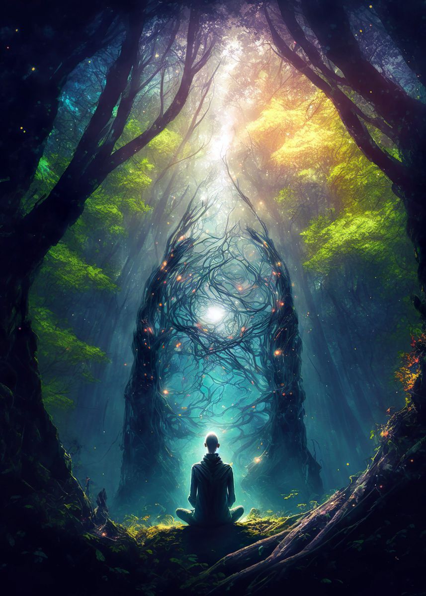 'Meditation' Poster, picture, metal print, paint by P | Displate