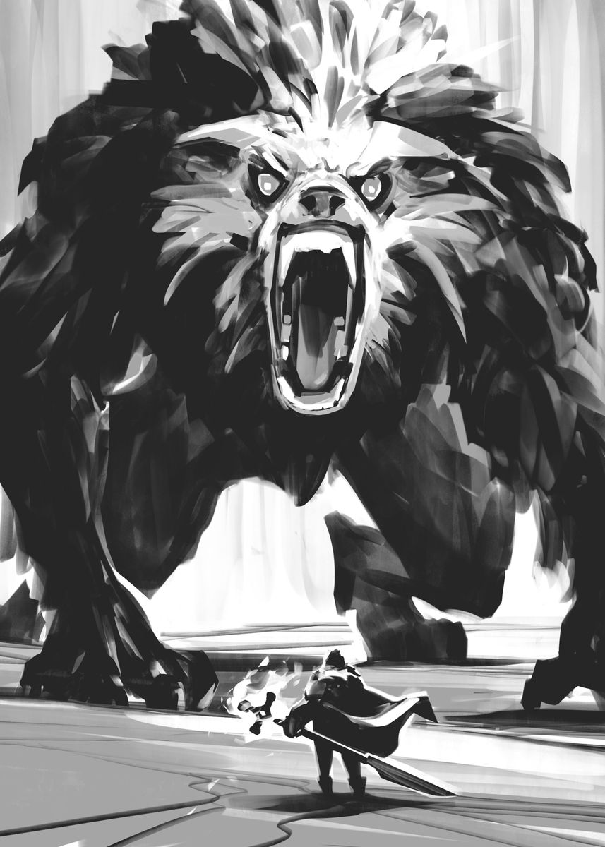 'Huge werewolf' Poster, picture, metal print, paint by Anton | Displate