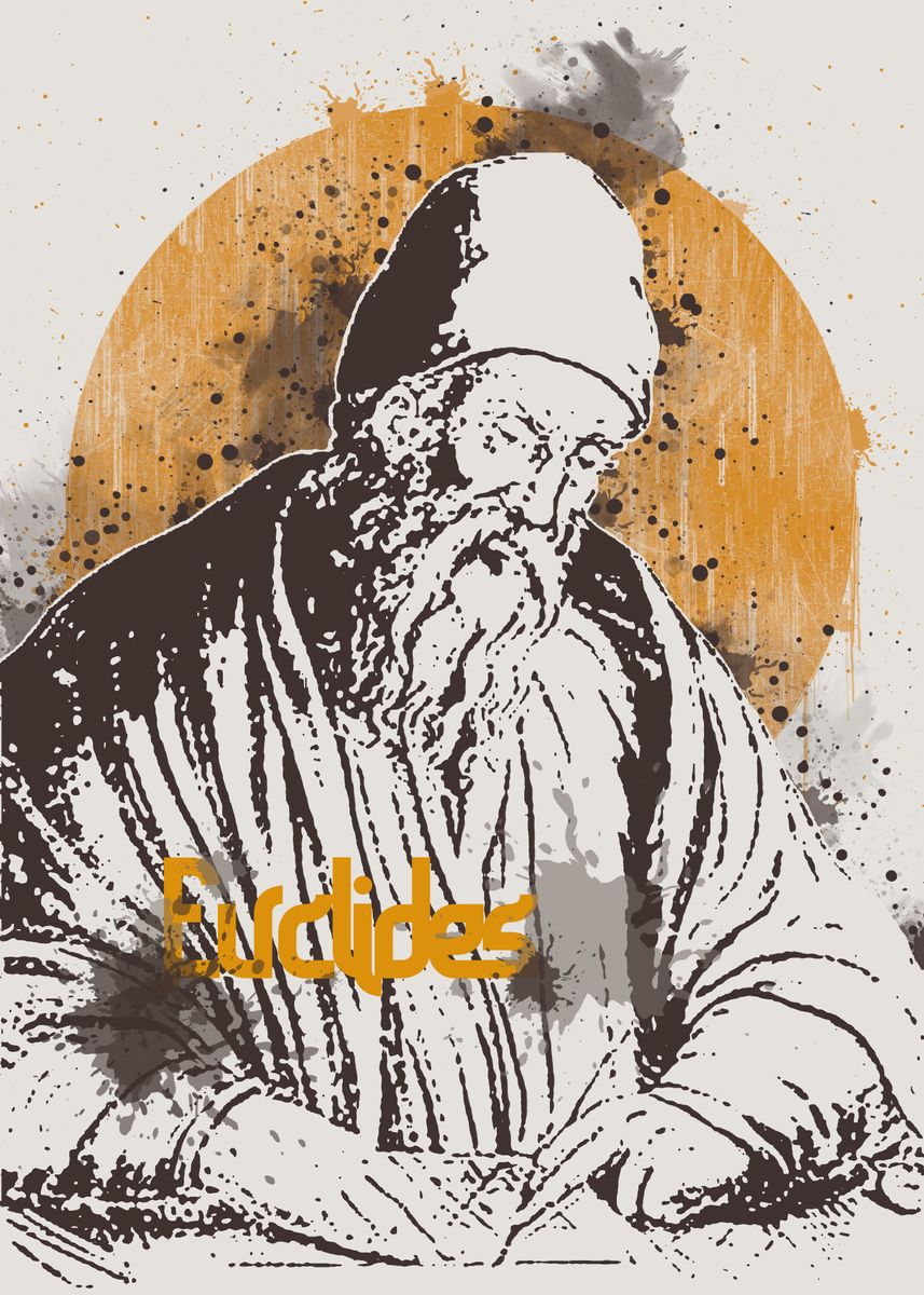 'Euclides in painting art' Poster, picture, metal print, paint by jaka ...