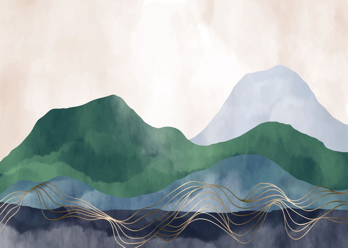 'Abstract Mountain art' Poster by budi yanto | Displate