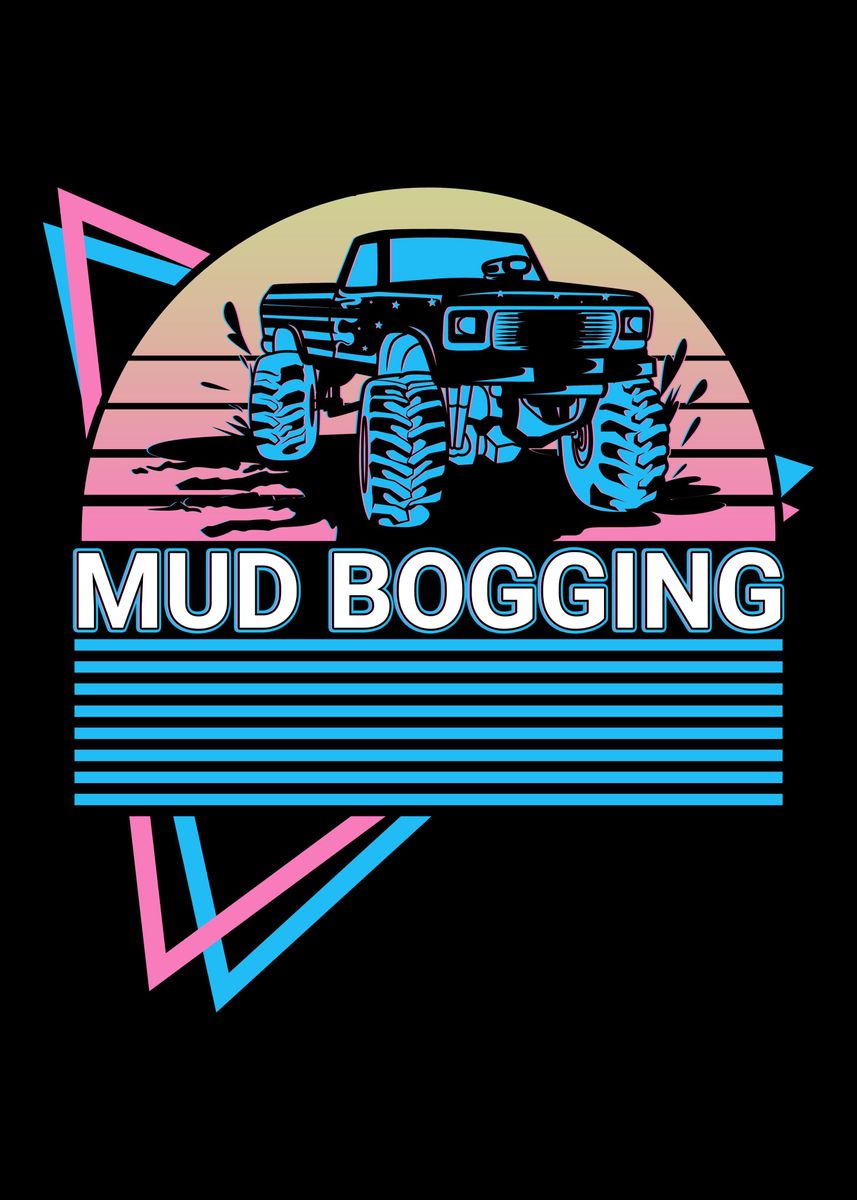 'Mud Bogging Retro' Poster, picture, metal print, paint by ...