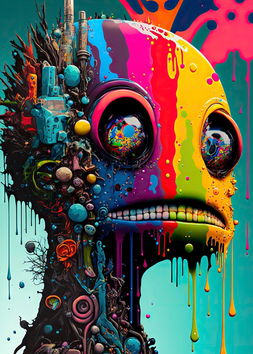 'Abstract Alien' Poster, picture, metal print, paint by Stephen Schreck ...