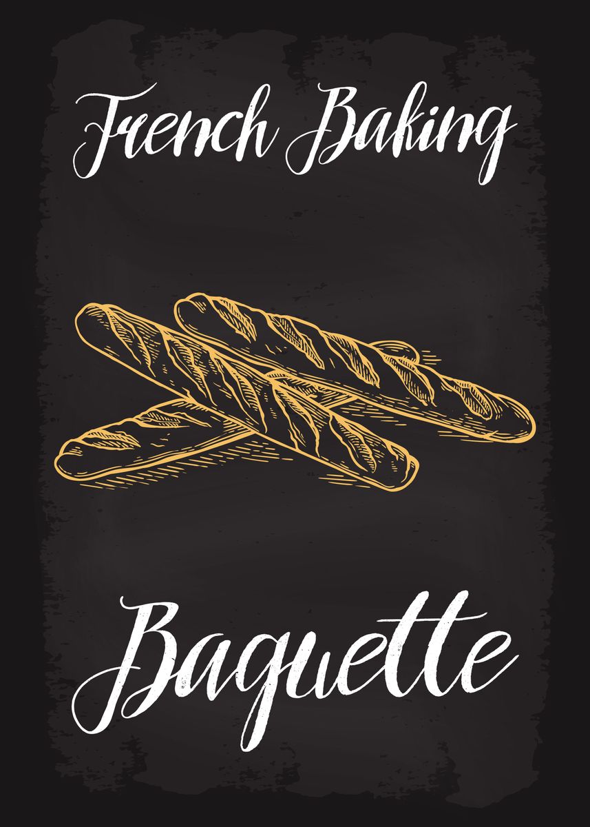 'French Baking Baguette' Poster by dkDesign | Displate