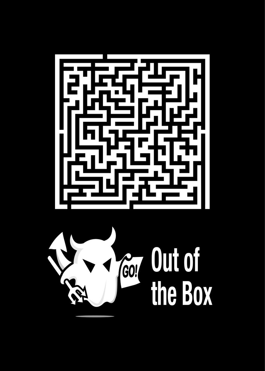 'out of the box' Poster, picture, metal print, paint by SoBo | Displate