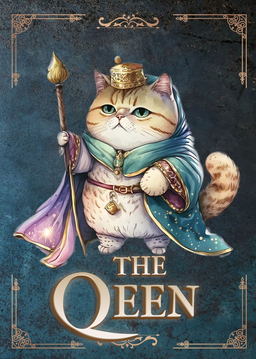 'annoyed cat queen' Poster, picture, metal print, paint by Stefan Merz ...