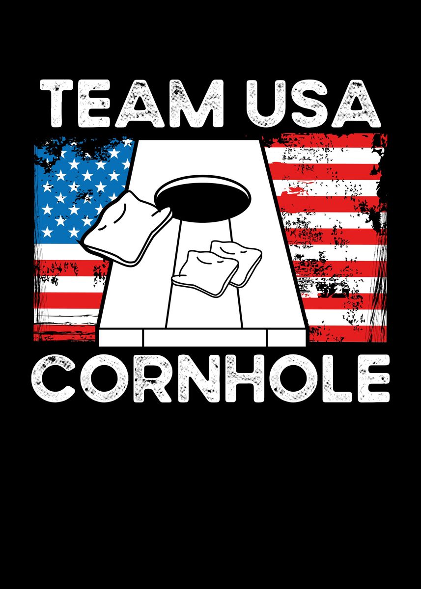 'Team USA cornhole' Poster, picture, metal print, paint by BeMi | Displate