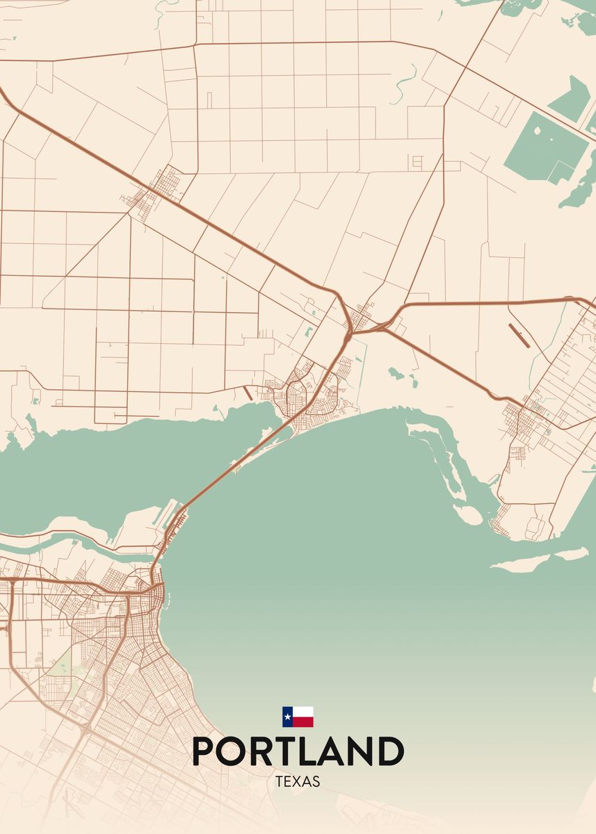 'Portland TX' Poster, picture, metal print, paint by IMR Designs | Displate