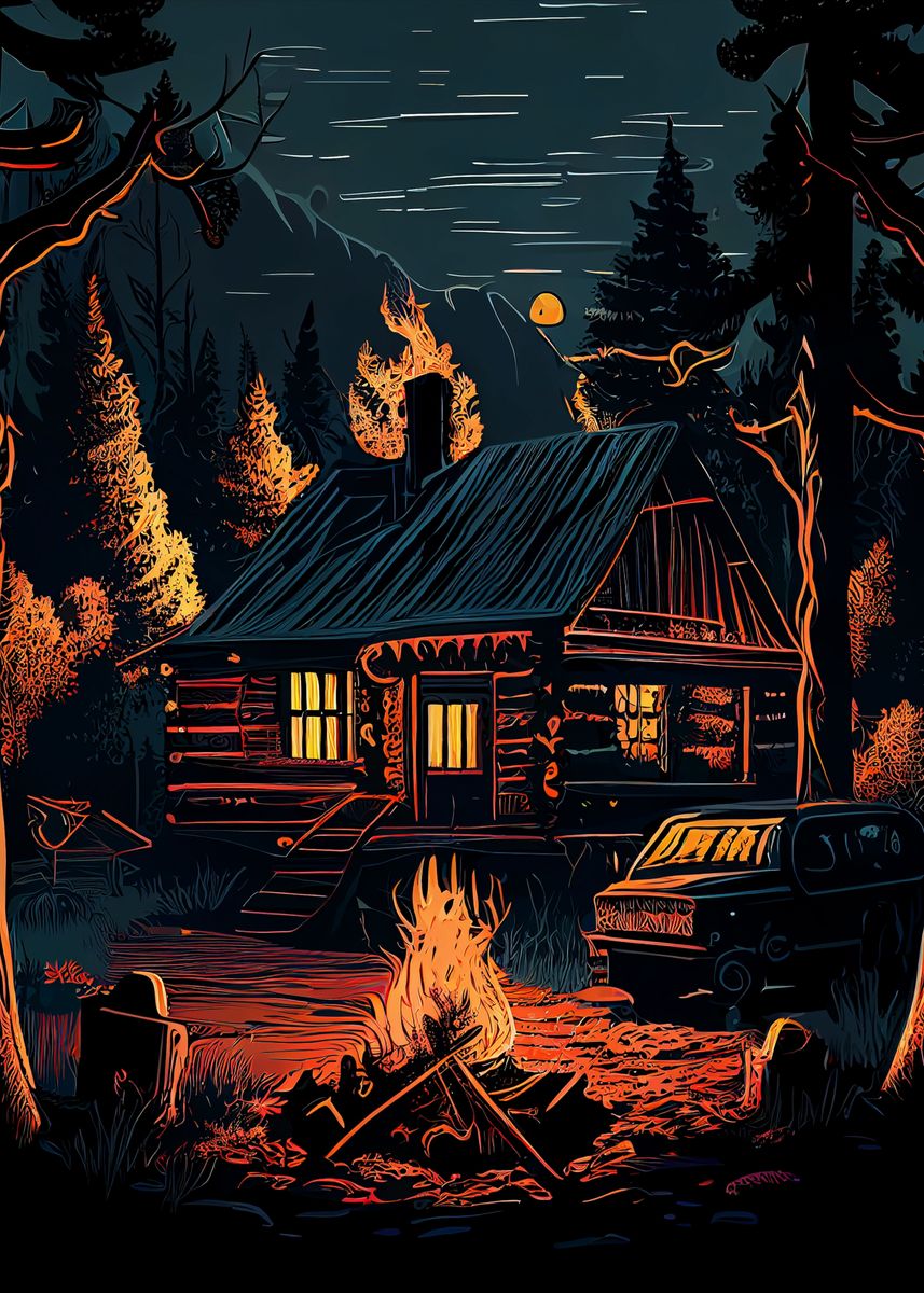 'The Vacation Campfire' Poster, picture, metal print, paint by Muntwalt ...