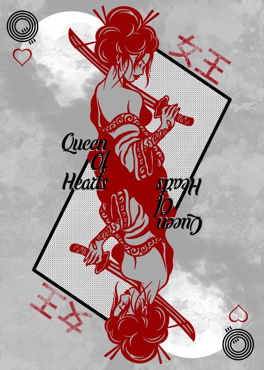 'Anime queen playing card' Poster, picture, metal print, paint by Aiden ...