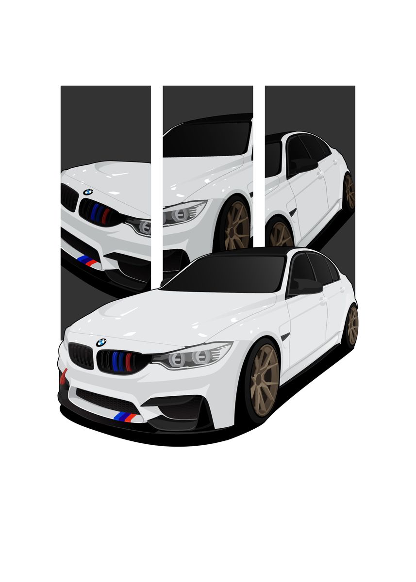 'BMW M3 F80' Poster, picture, metal print, paint by Ahmad Nur Ihsan ...