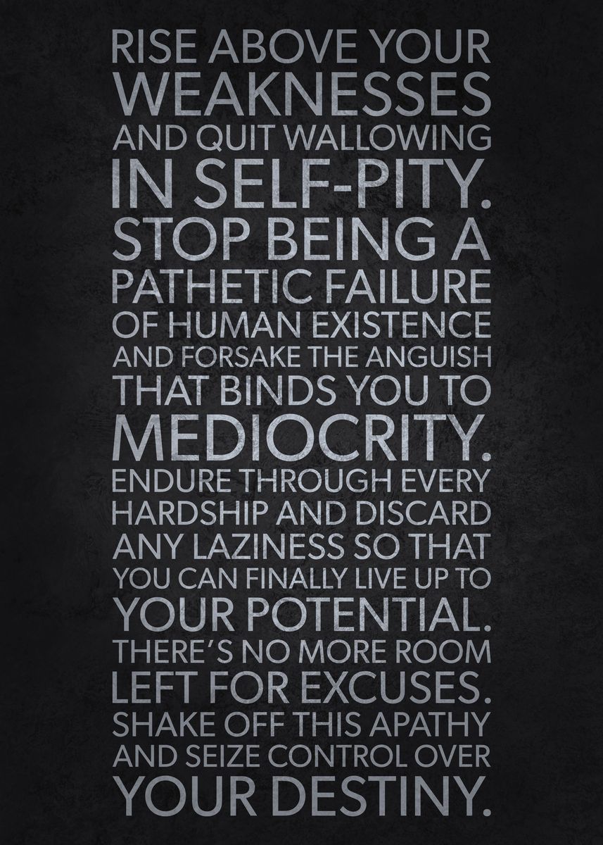 'Rise Above Your Weaknesses' Poster by CHAN | Displate