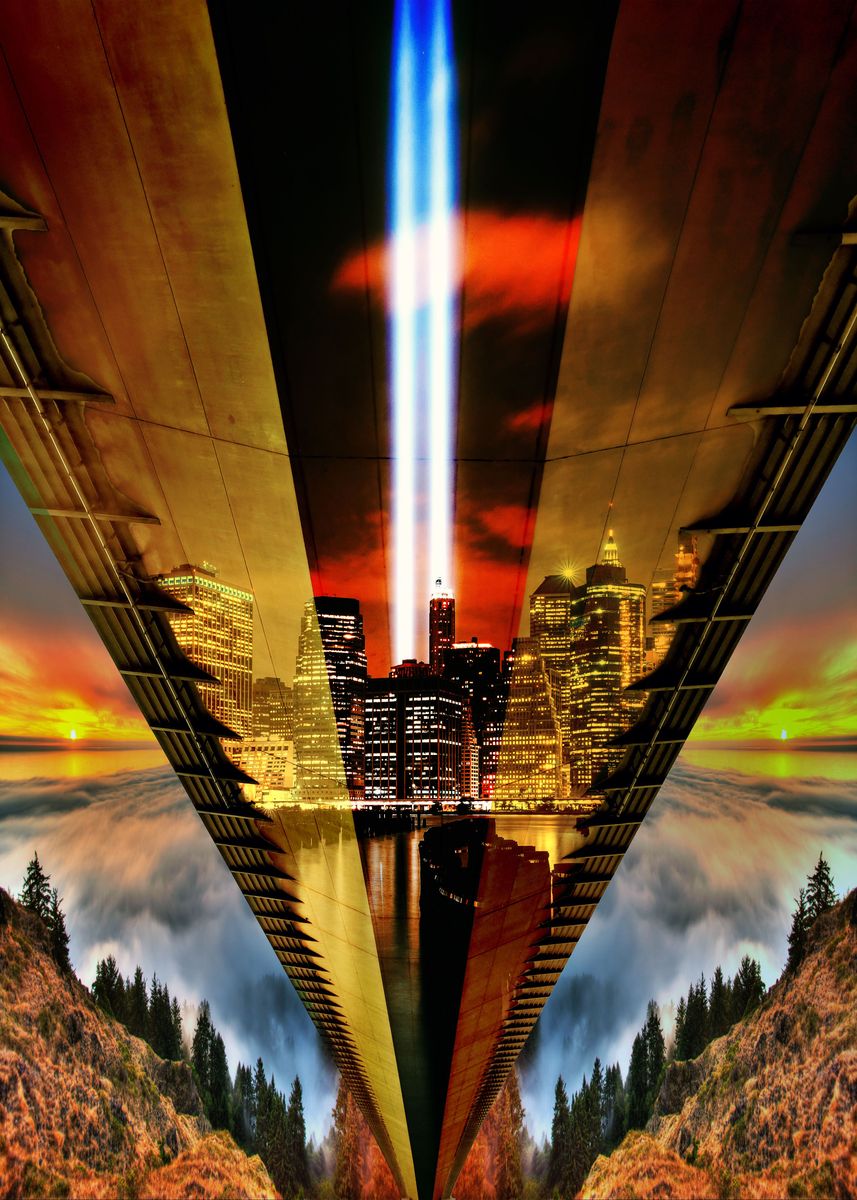 'Bridge Of Light City' Poster, picture, metal print, paint by Milos ...