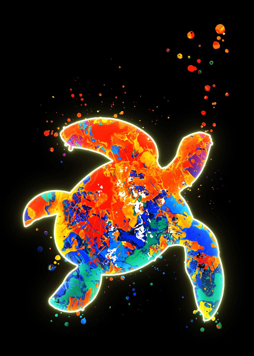 'Sea Turtle' Poster, picture, metal print, paint by Tony Lee | Displate