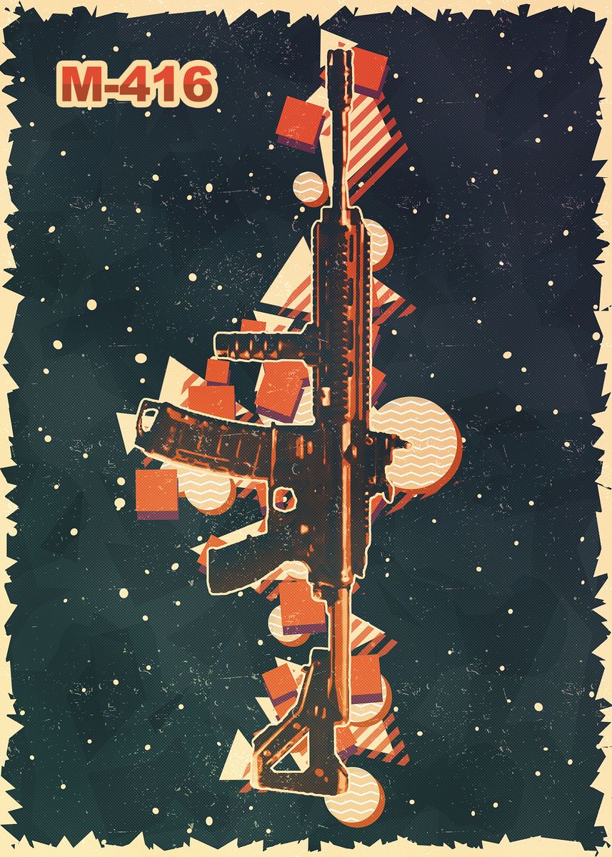 'M416 Gun Art' Poster, picture, metal print, paint by Colorize Studio ...