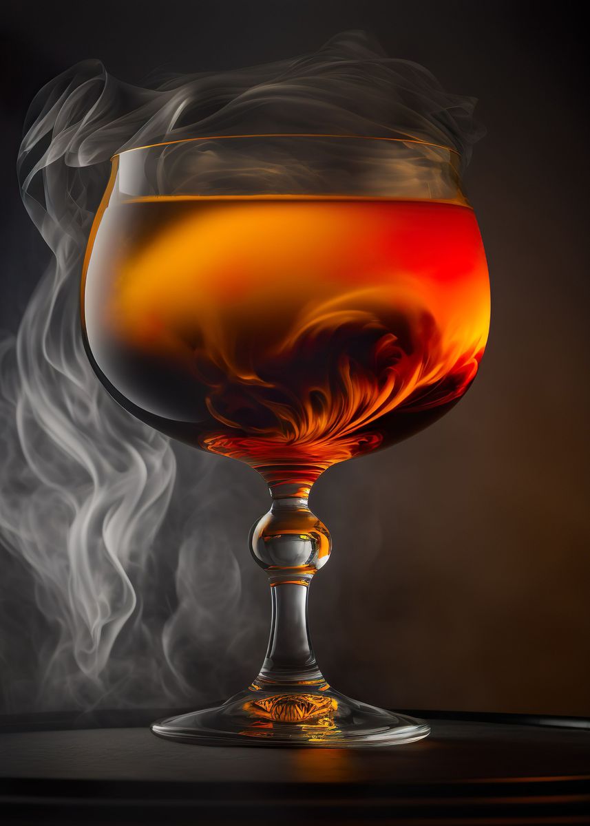 'Glass Of Brandy' Poster, picture, metal print, paint by TESSERACT 07 ...