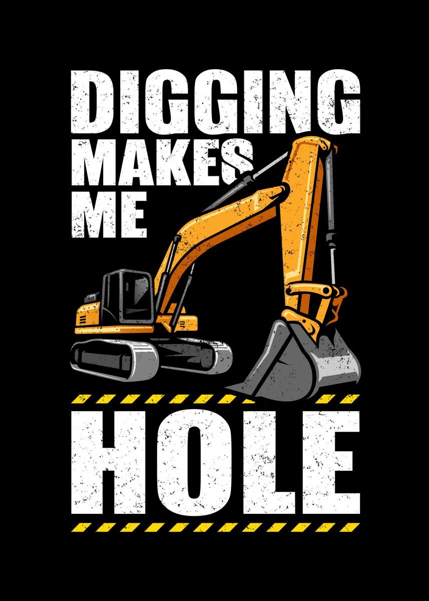 'Excavator Driver Digging' Poster, picture, metal print, paint by ...