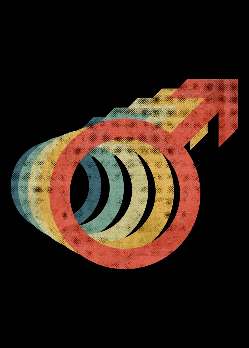 'Male Symbol Boy Retro' Poster, picture, metal print, paint by El ...