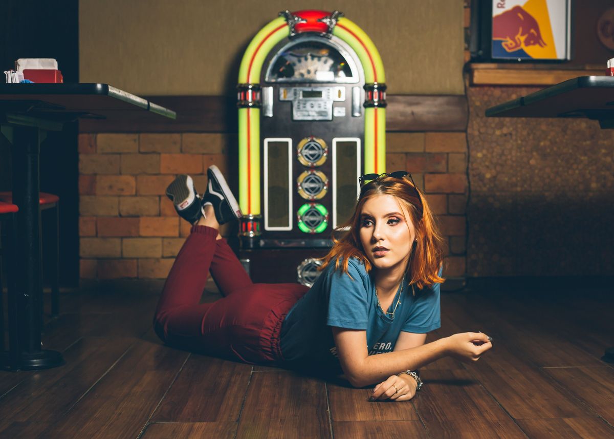 'Jukebox and pinup' Poster by Nicolas Pardoel | Displate