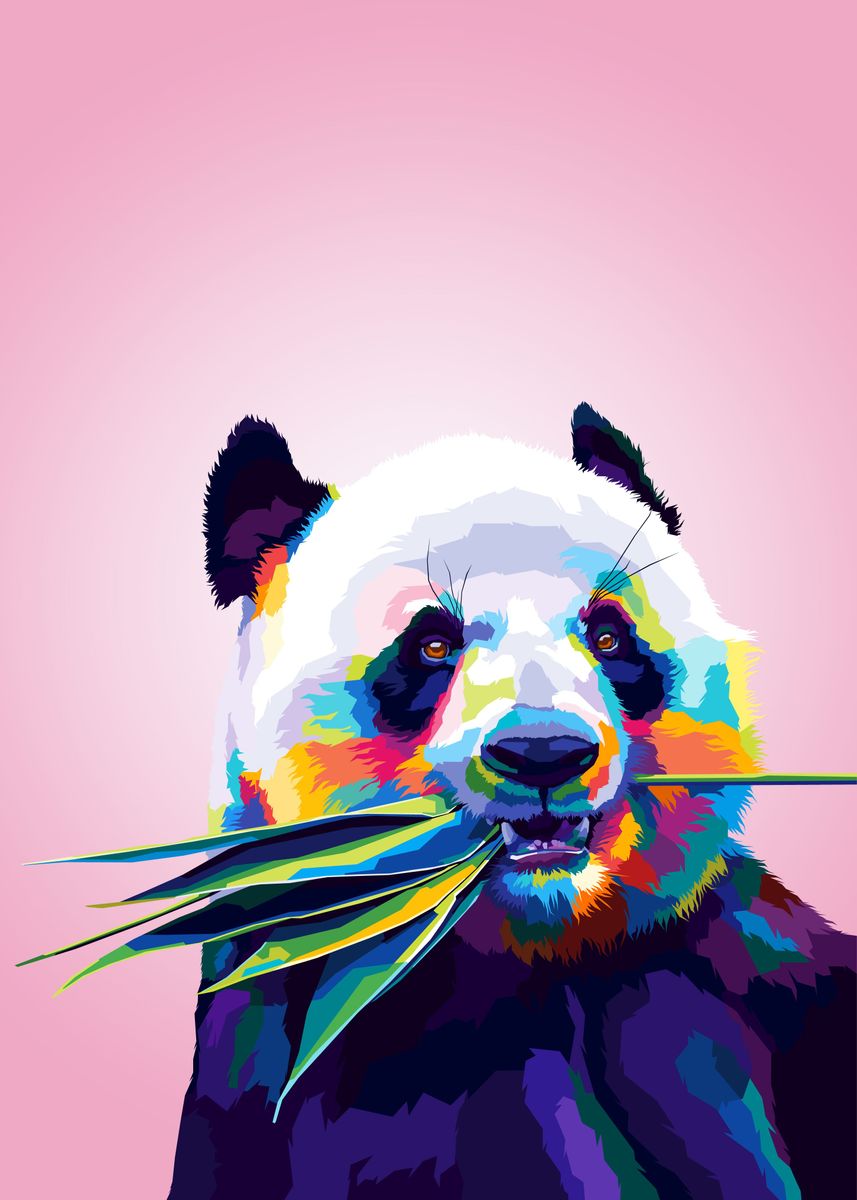 'Panda Pop art' Poster, picture, metal print, paint by Siksis Art ...