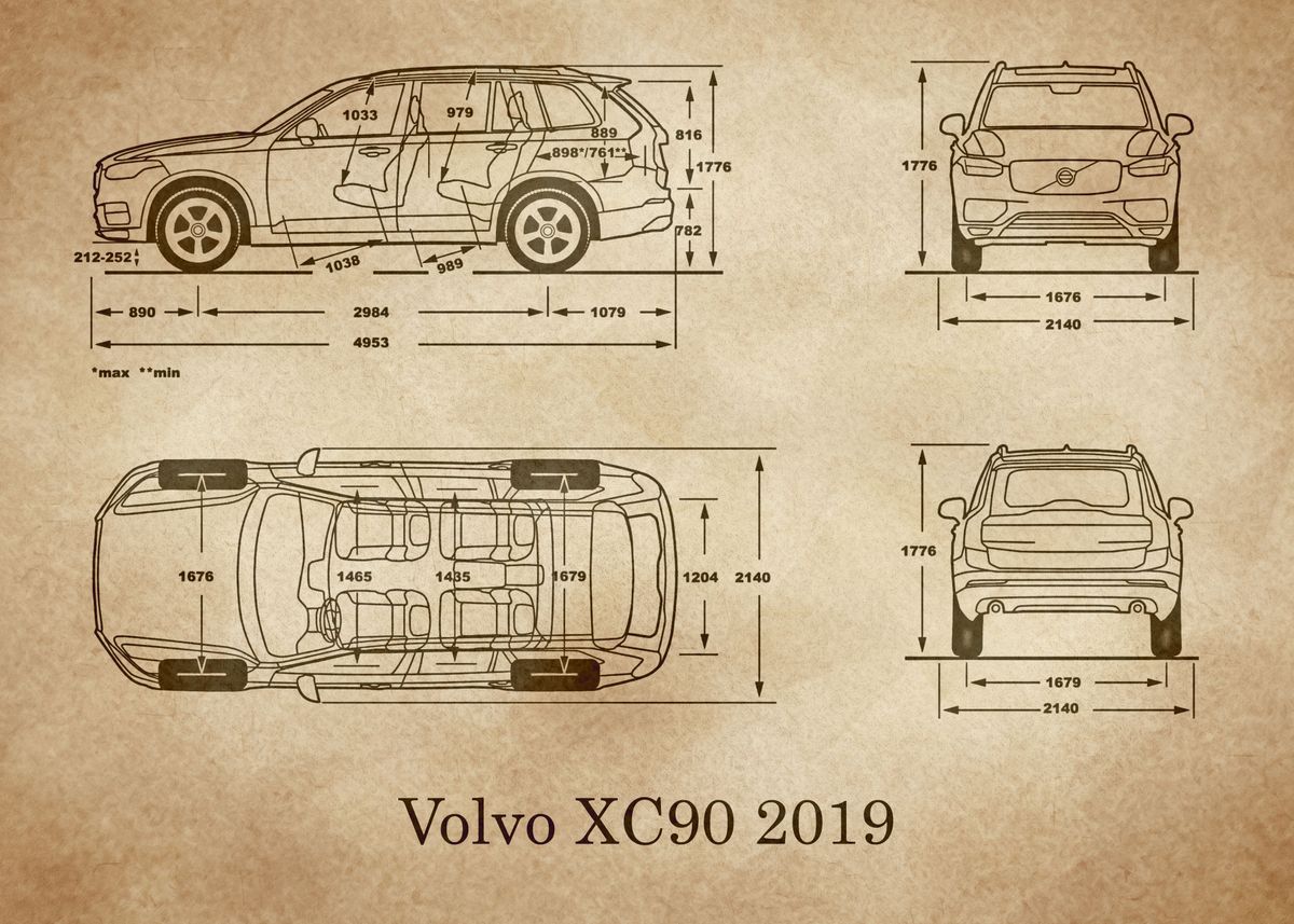 'Volvo XC90 2019 ' Poster by TheGolden Hand | Displate