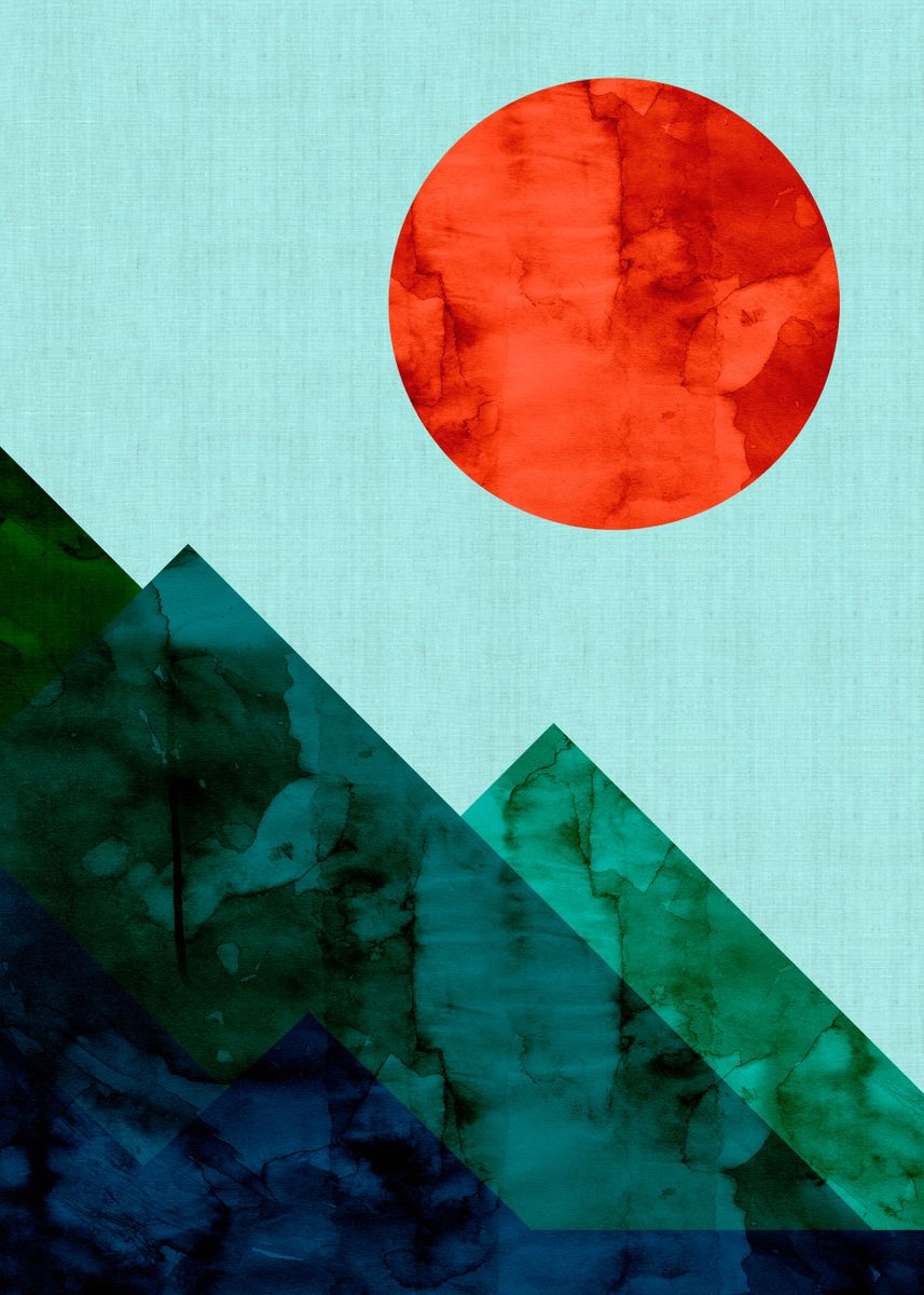 'Landscape collage 05' Poster, picture, metal print, paint by Vitor ...