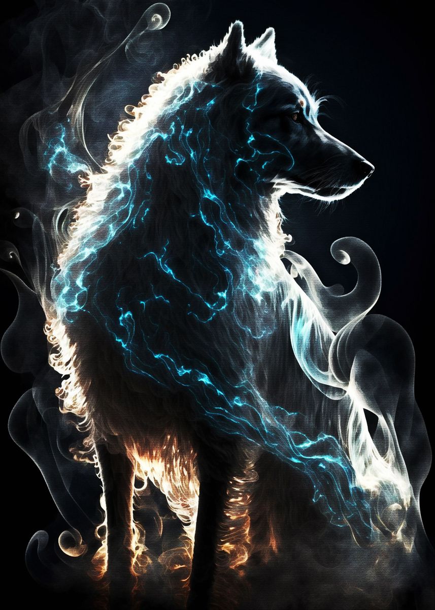 'Paint Smoke Wolf' Poster by Coffee Design | Displate