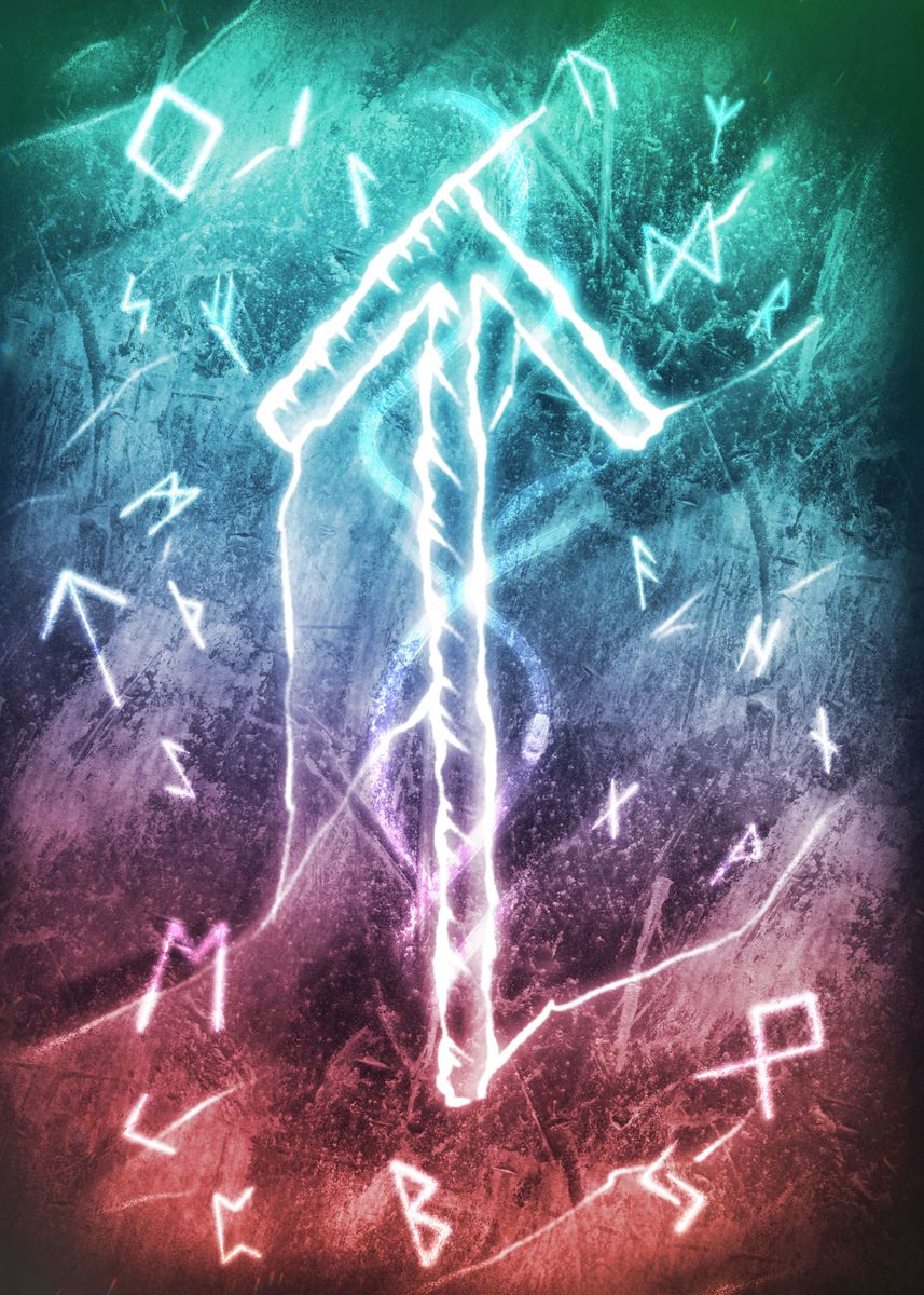 'Tiwaz' Poster, picture, metal print, paint by Einarrs Journey | Displate