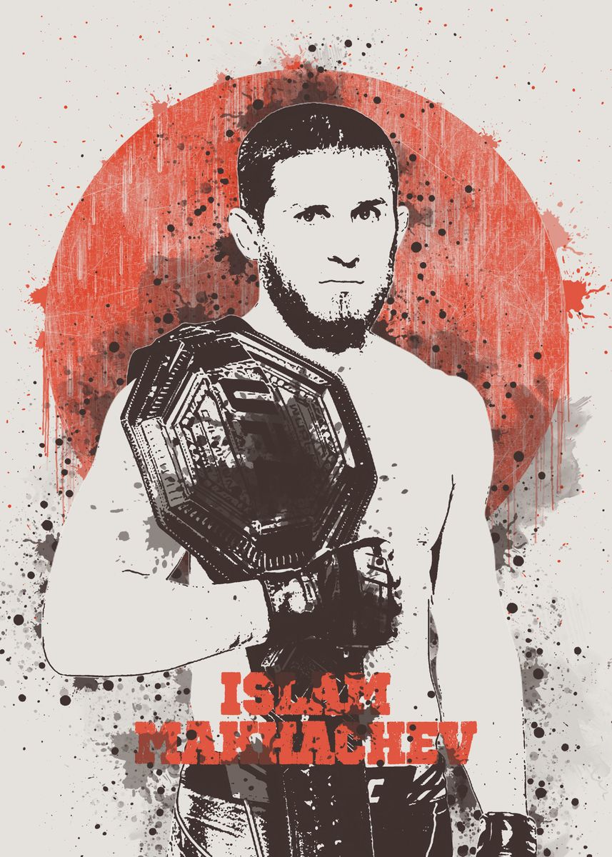 'islam makhachev painting' Poster, picture, metal print, paint by jaka ...