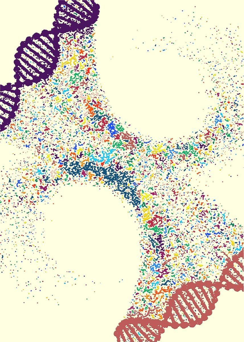 'DNA science painting' Poster, picture, metal print, paint by Dutton Jerrell | Displate