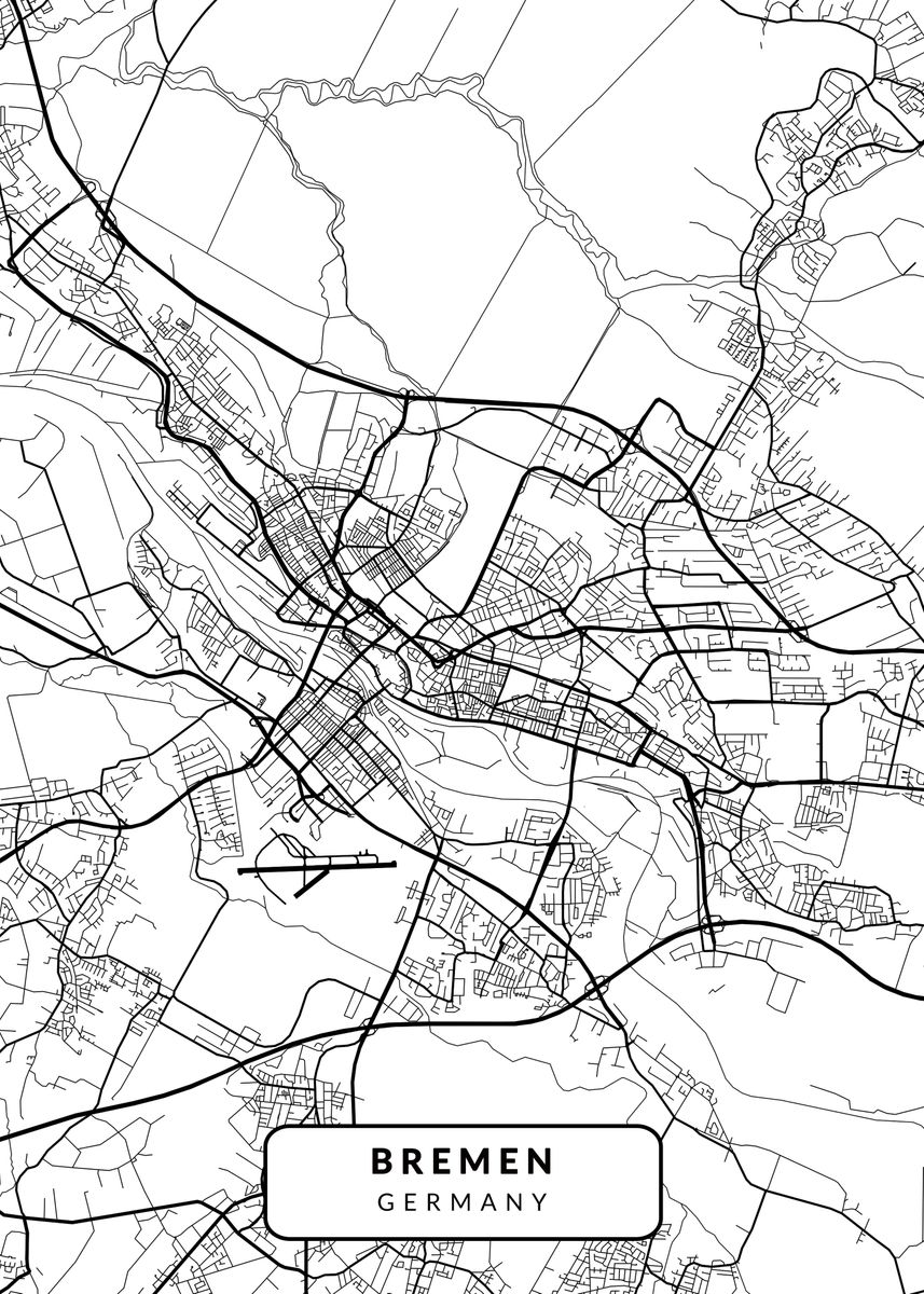 'Bremen Germany Maps ' Poster by Raka Halilintar | Displate