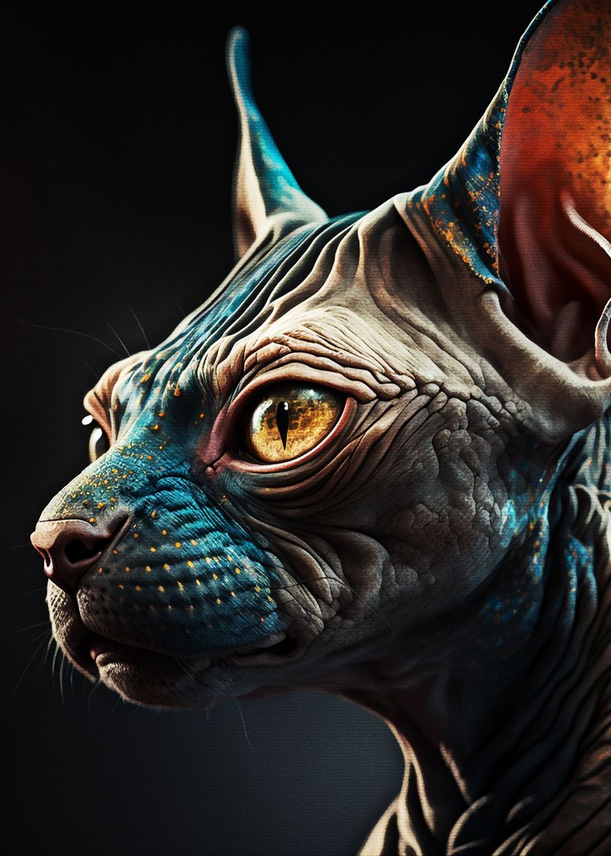 'Portrait Cat' Poster, picture, metal print, paint by Coffee Design ...