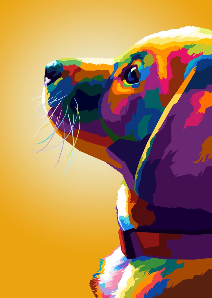 'Dog Pop art' Poster, picture, metal print, paint by Siksis Art | Displate