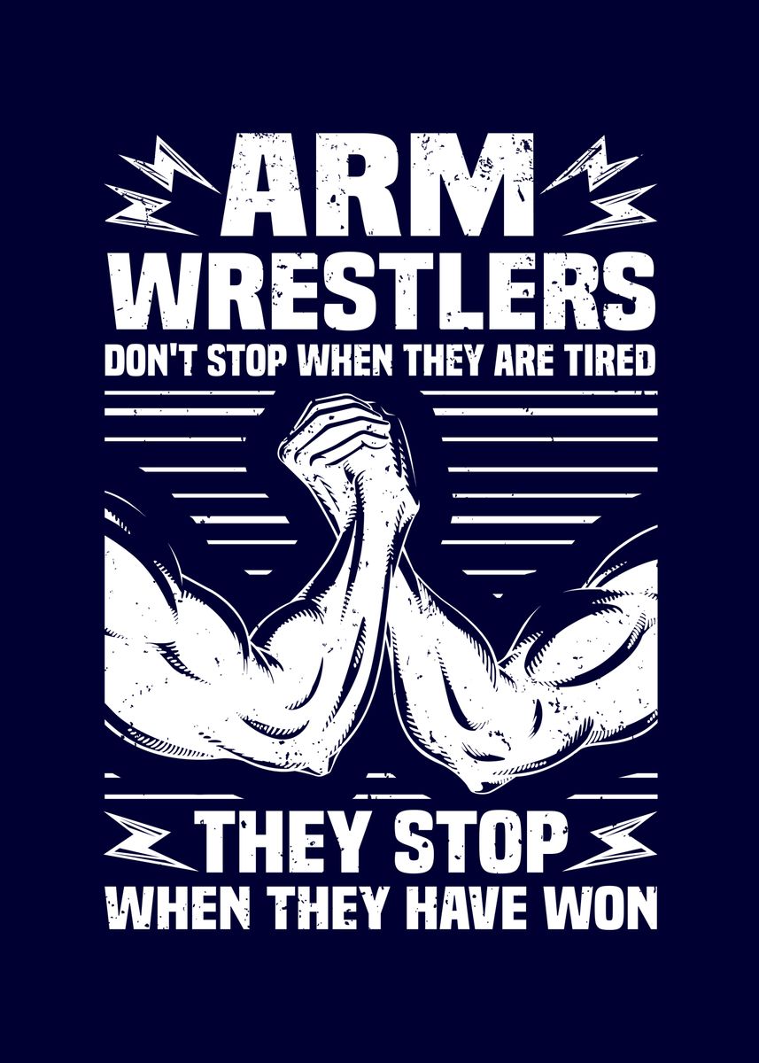 'Arm Wrestling Champion' Poster, picture, metal print, paint by ...