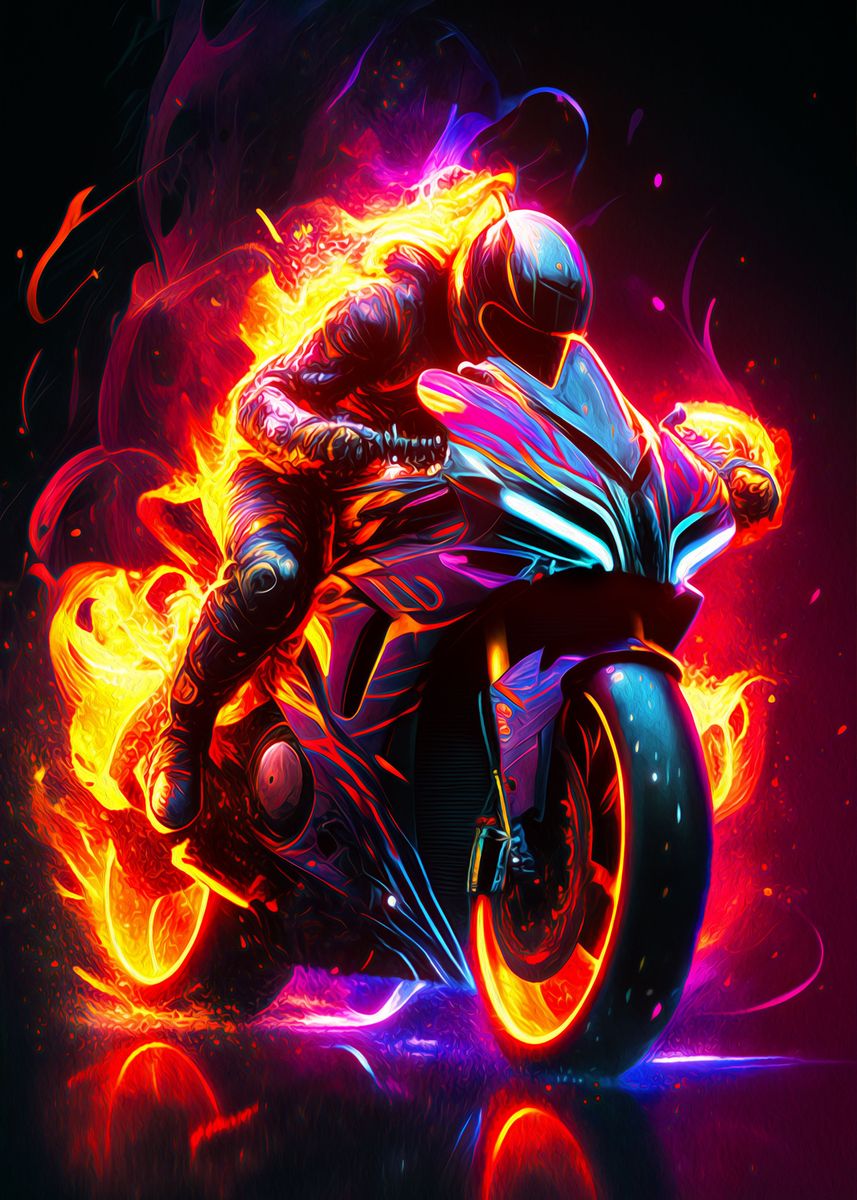 'RIDER 1' Poster, picture, metal print, paint by Xi Designs | Displate