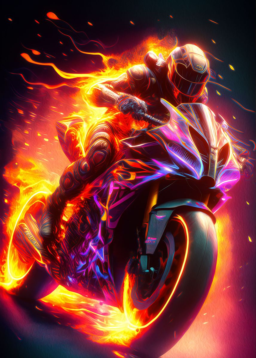 'RIDER 3' Poster, picture, metal print, paint by Xi Designs | Displate